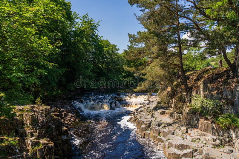 The Low Force Waterfall Near Bowlees, England, UK Stock Photo - Image ...