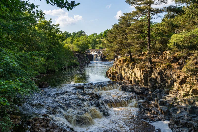 The Low Force Waterfall Near Bowlees, England, UK Stock Image - Image ...