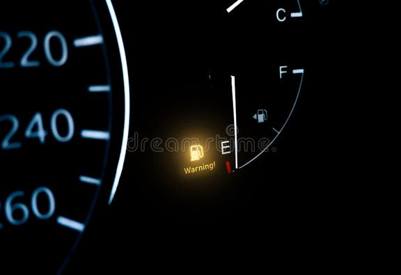 Low Fuel Indicator Light on Car Dashboard Stock Image - Image of copy ...