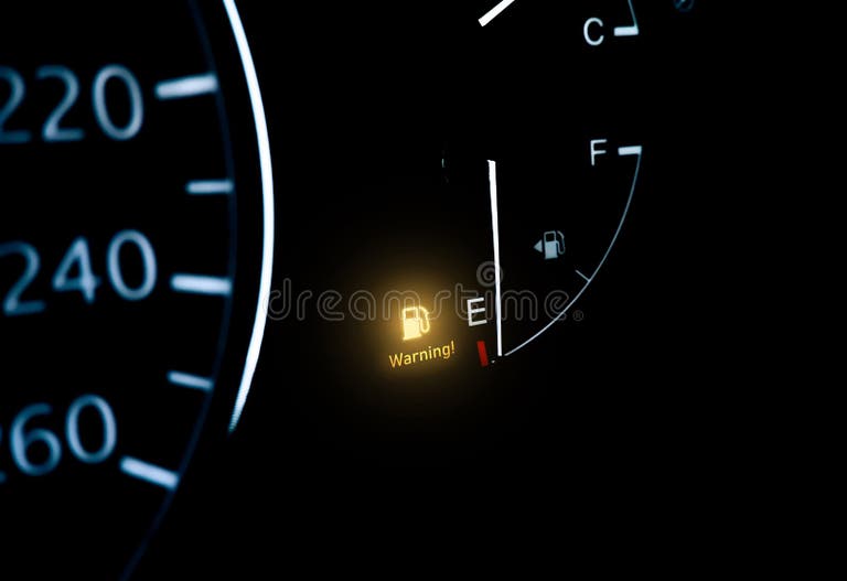 Low Fuel Indicator Light on Car Dashboard Stock Image - Image of copy ...