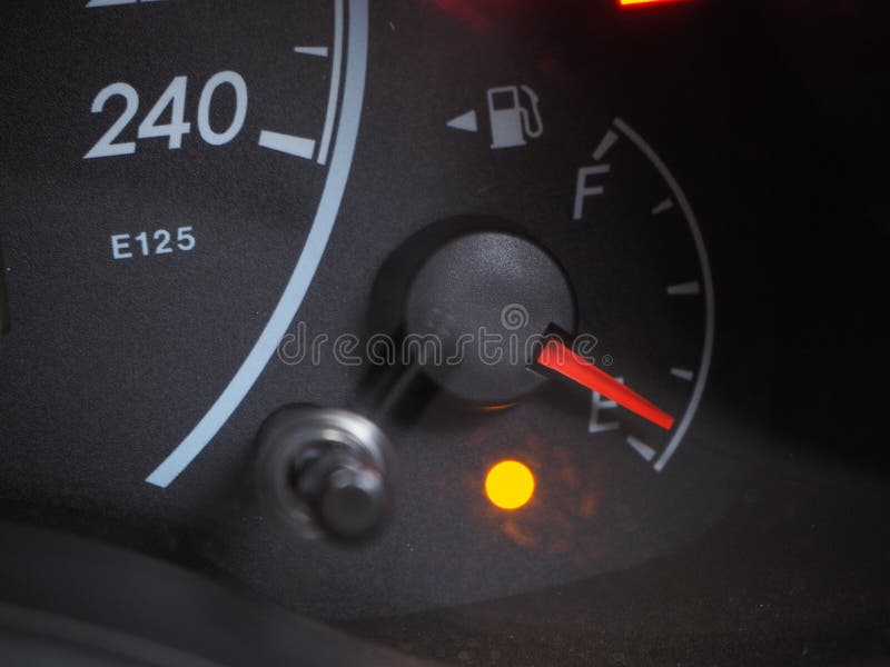 Low Fuel Warning Light in Car. Stock Image - Image of font, vehicle ...