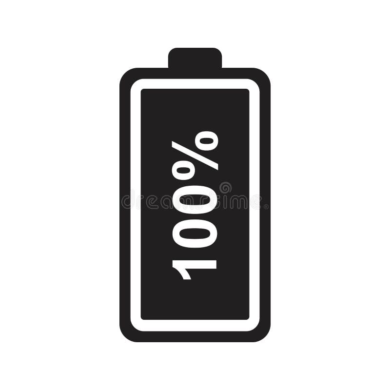 Low and Full Battery Charging Icon Template Black Color Editable. Low ...