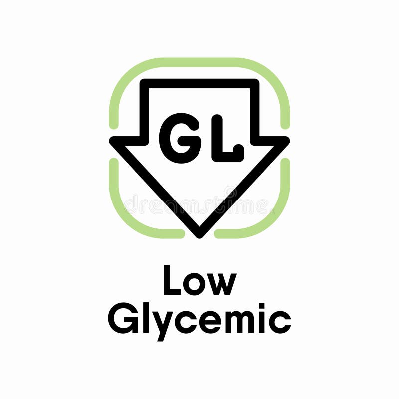 Low Glycemic Logo Low Glycemic Index (GI) Sign Or Stamp On White
