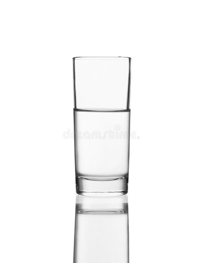 Low Half Full Glass of Water Isolated with Clipping Path Stock Image ...