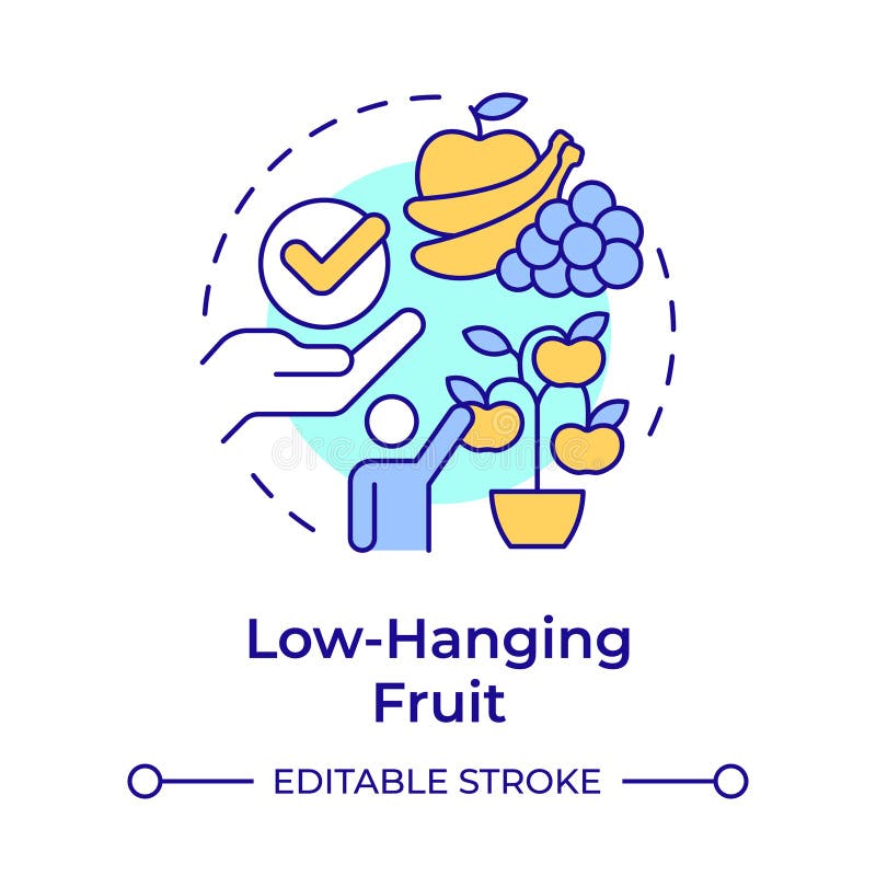 Low-hanging Fruit Multi Color Concept Icon Stock Vector - Illustration ...