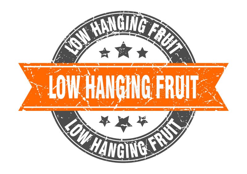 Low hanging fruit stamp stock vector. Illustration of orange - 196577188