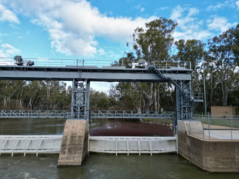 Low Head Dam on a River in the Park Stock Image - Image of beautiful ...