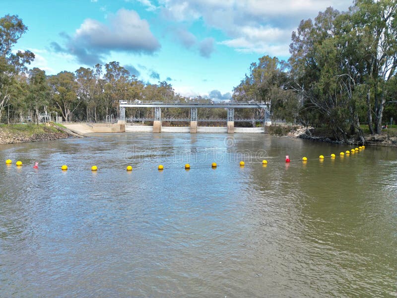 Low Head Dam on a River in the Park Stock Photo - Image of outdoor ...