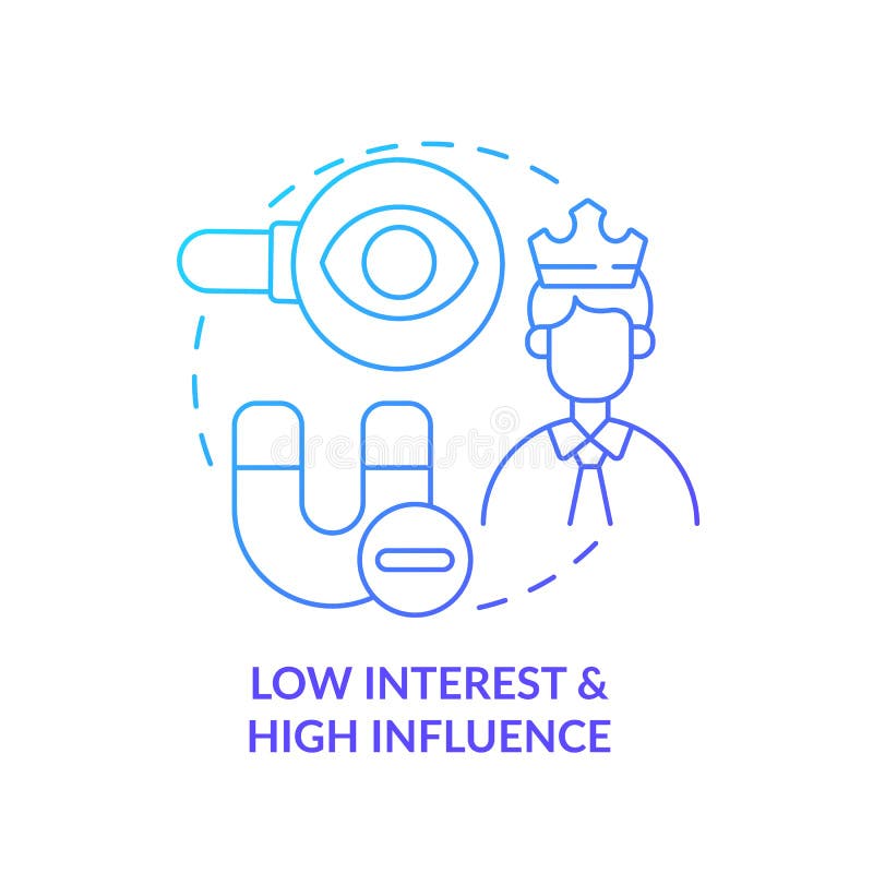 Low Interest and High Influence Blue Gradient Concept Icon Stock Vector ...