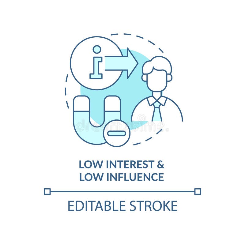 Low Interest and Low Influence Turquoise Concept Icon Stock Vector ...