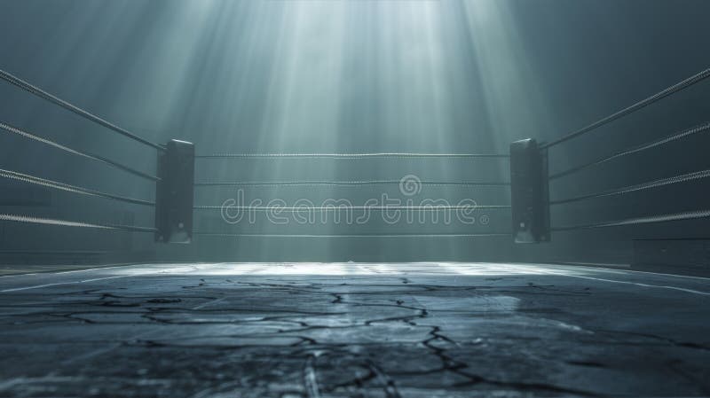 Dramatic Boxing Ring Under Spotlight Stock Photo - Image of empty ...