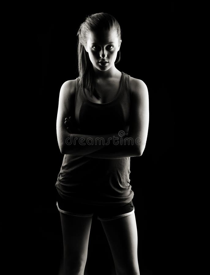 Low key fitness woman stock image. Image of girl, artistic - 16767205