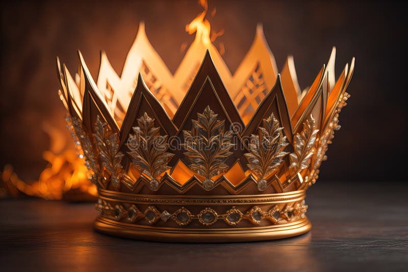 Low Key Image of Beautiful Golden Queen, King Crown. Ai Generative ...