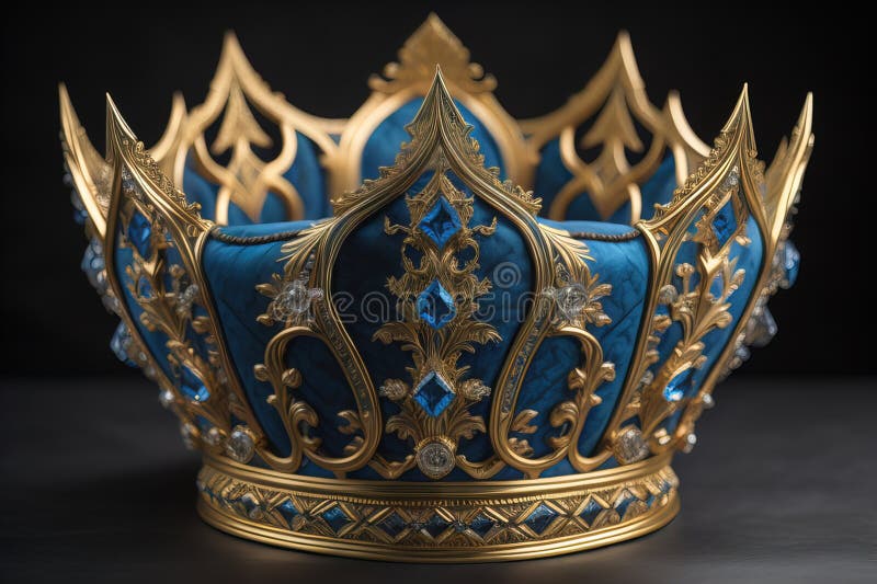 Low Key Image of Beautiful Golden Queen, King Crown. Ai Generative ...