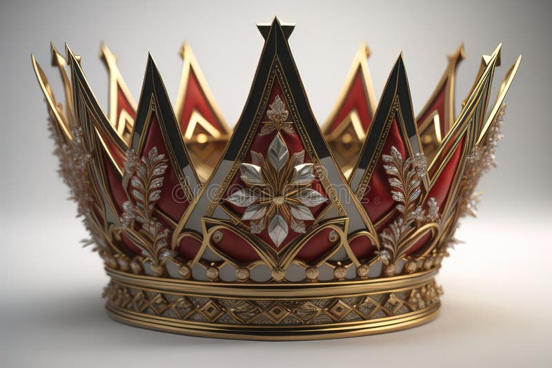 Low Key Image of Beautiful Golden Queen, King Crown. Ai Generative ...