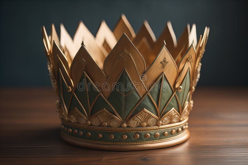 Low Key Image of Beautiful Golden Queen, King Crown. Ai Generative ...