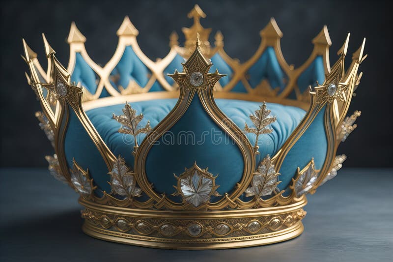 Low Key Image of Beautiful Golden Queen, King Crown. Ai Generative ...