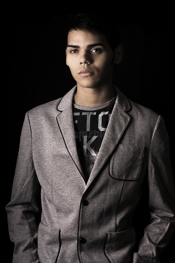 A Low Key Image of a Young Man Stock Image - Image of person ...