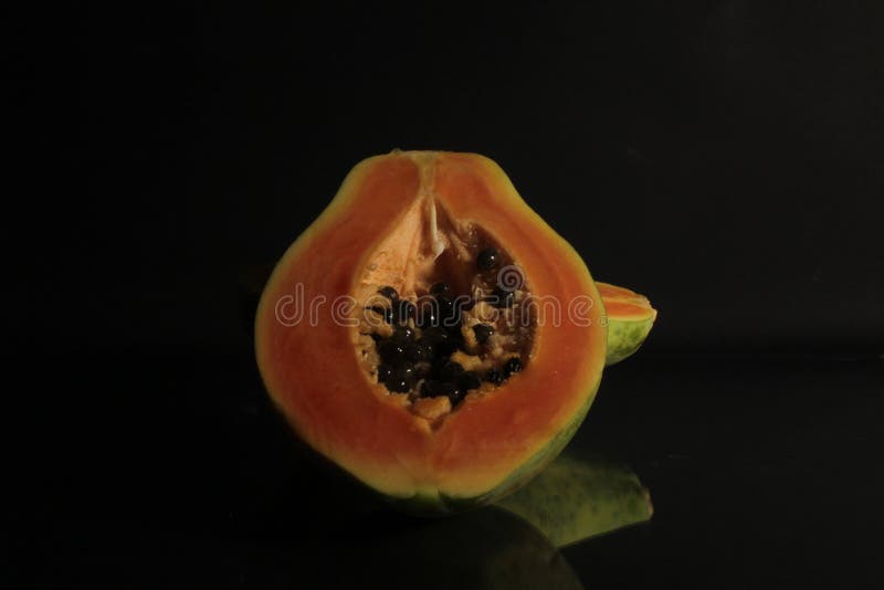 Low Key Lighting Passion Fruit Reflected Over Glass Stock Image - Image ...