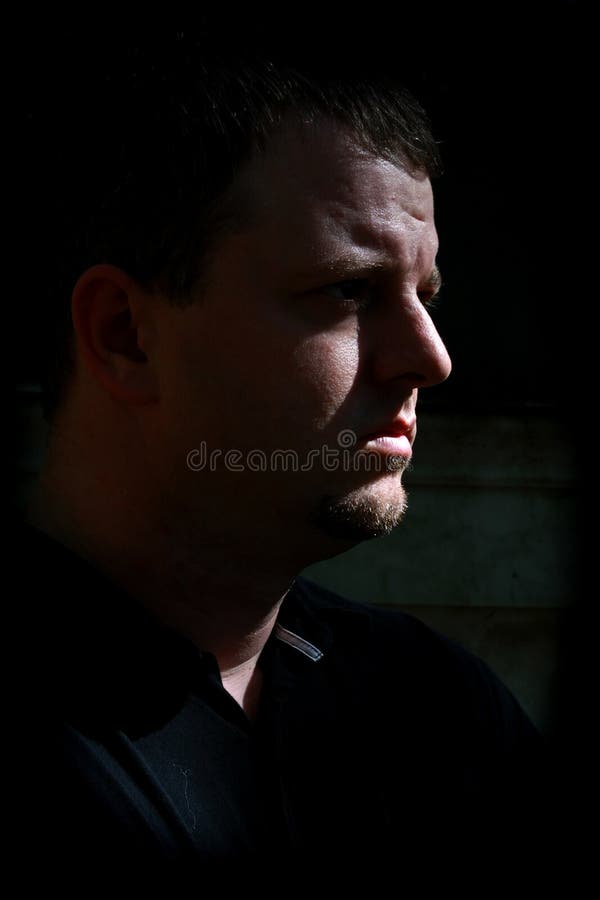 Low Key Man stock photo. Image of male, person, side - 13901392