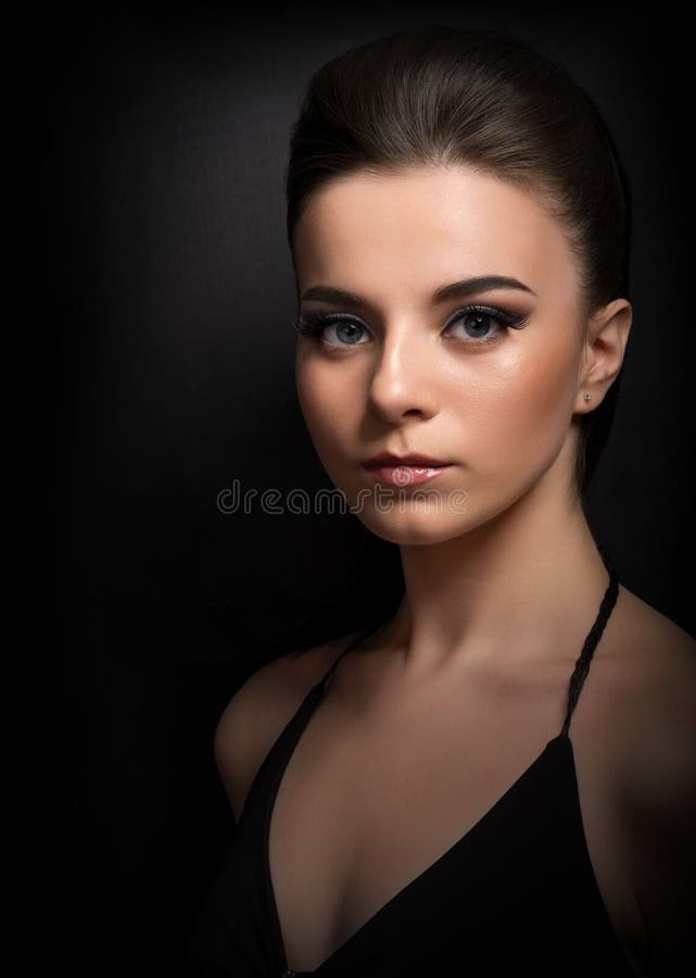 Low Key Portrait of Girl Color Version Stock Image - Image of girl ...