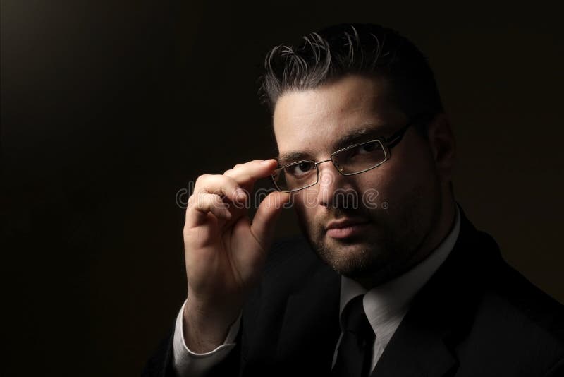 Low Key Portrait of Handsome Man Stock Photo - Image of vision ...