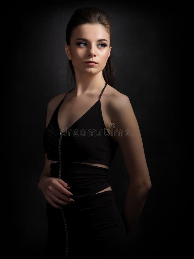 Low key portrait of woman stock image. Image of fashion - 92311673