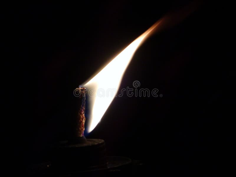 Low Key Torch Flame Light Isolated in Black Background Stock Image ...