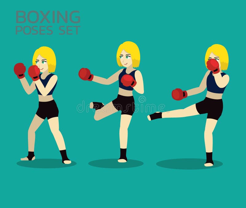 Kick Boxing Poses stock vector. Illustration of activities - 32215323