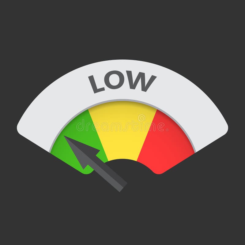 Low Level Risk Gauge Vector Icon. Stock Vector - Illustration of ...