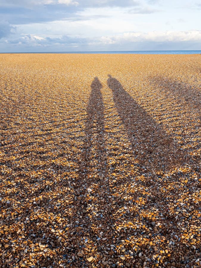 Low Level Shadows on Deal Beach, Kent, UK Stock Photo - Image of ...