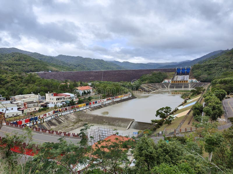 Low Level View of Dam with River Stock Photo - Image of level, mountain ...