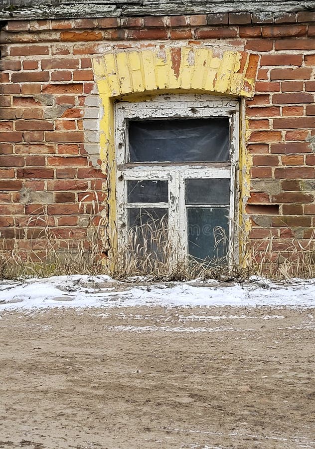 Low-level Windows in the House on the First Floor. the Old Architecture ...