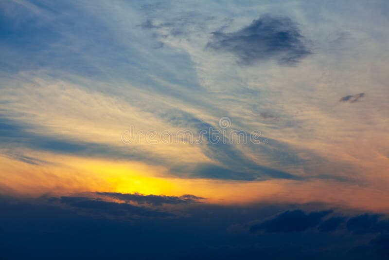 Low light clouds stock photo. Image of dawn, view, blue - 209195260