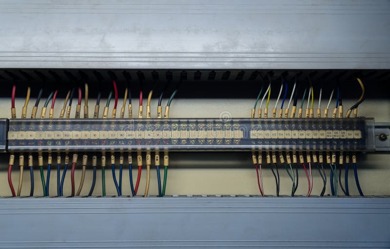 Electrode Connection Point with Many Cable. Stock Photo - Image of ...