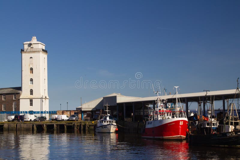 Low Lighthouse at Fish Quay, North Shields Stock Photo - Image of wear ...