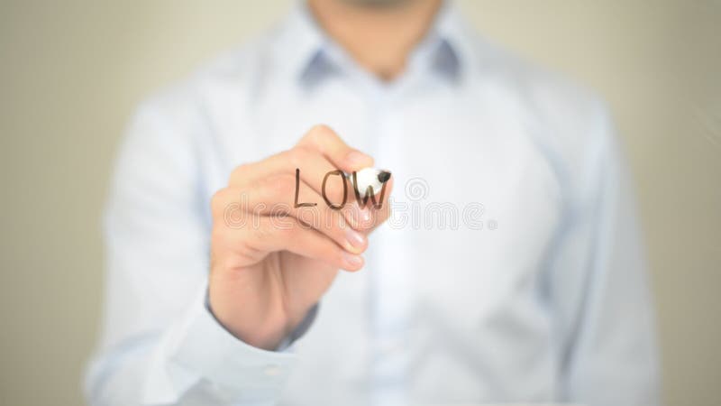 Low , Man Writing on Transparent Screen Stock Photo - Image of rubber ...