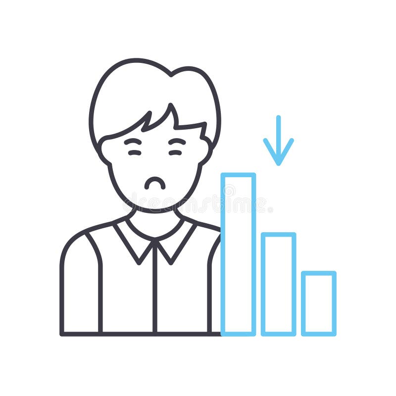 Low Mood Line Icon, Outline Symbol, Vector Illustration, Concept Sign ...