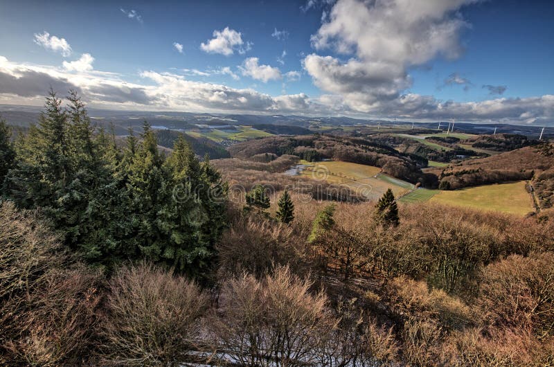Low mountain range Eifel stock photo. Image of landscape - 131898248
