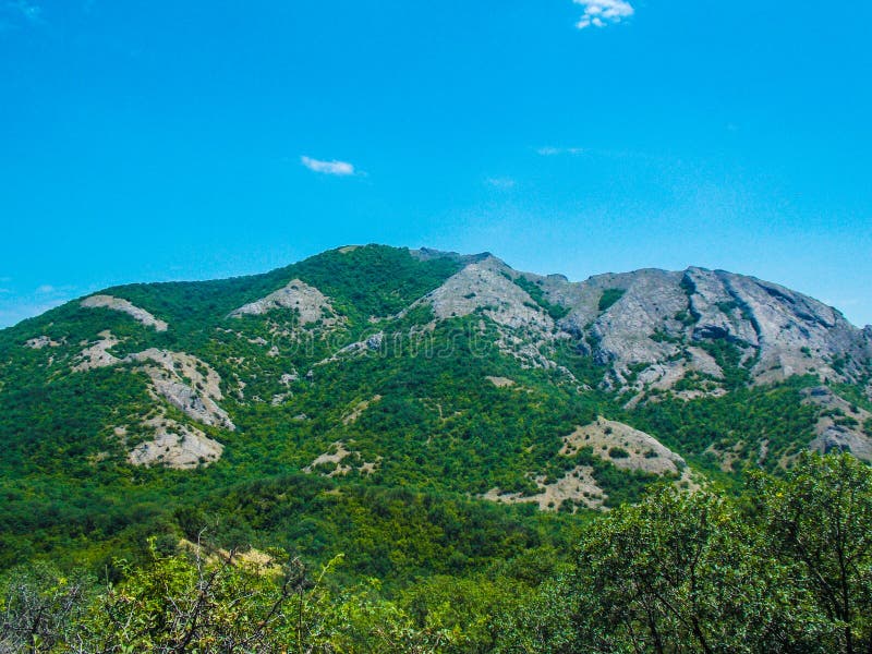 Low Mountains Covered with Bushes. Stock Image - Image of small ...
