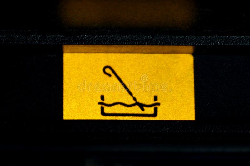 Low Oil Level Indicator on Car Dashboard in Crankcase, in Engine, Close ...