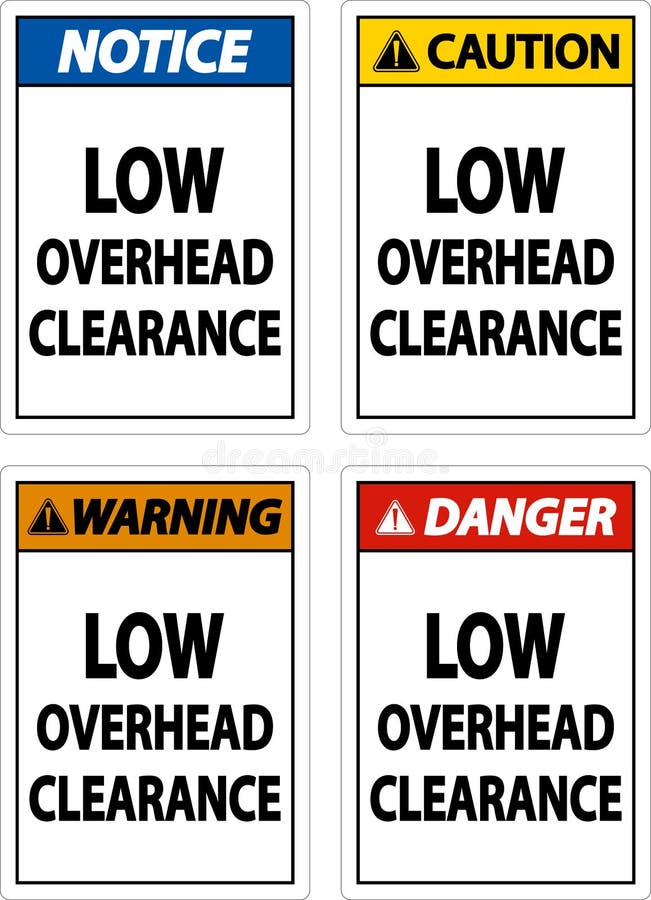 Low Overhead Clearance Sign on White Background Stock Vector ...