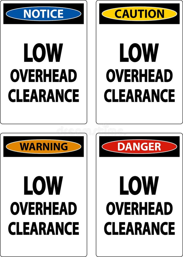 Low Overhead Clearance Sign on White Background Stock Vector ...