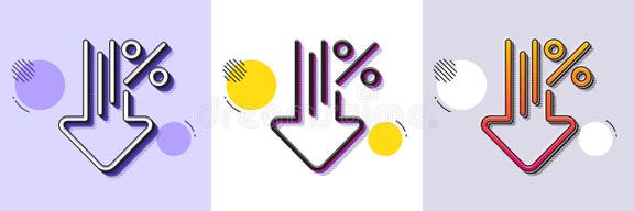 Low Percent Line Icon. Discount Sign. Decrease Percentage. Halftone ...