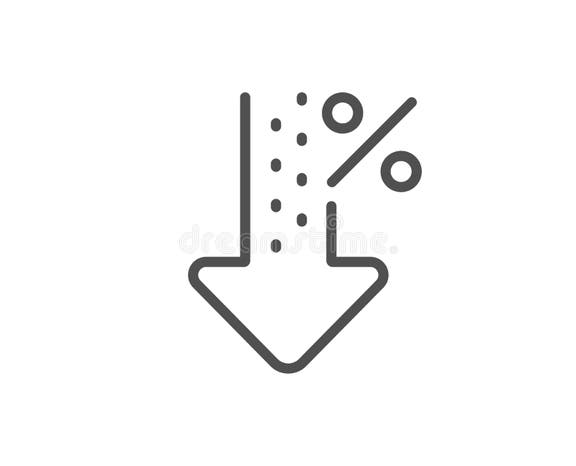 Low Percent Line Icon. Discount Sign. Decrease Percentage. Vector Stock ...