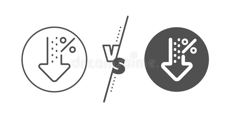 Low Percent Line Icon. Discount Sign. Decrease Percentage. Vector Stock Vector - Illustration of ...