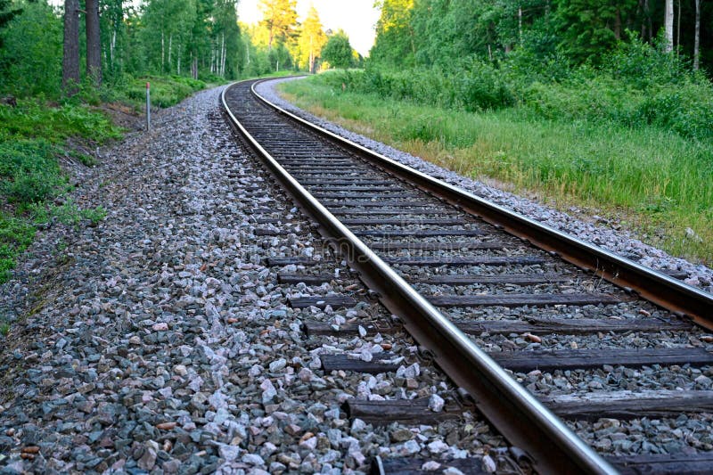 A Bend in the Rail Tracks stock photo. Image of trains - 47270110