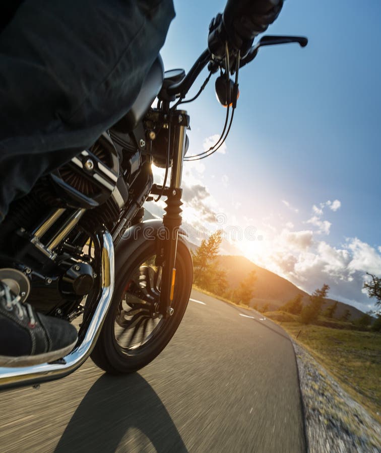 Low Perspective View of Motorcycle Driver Stock Image - Image of ...