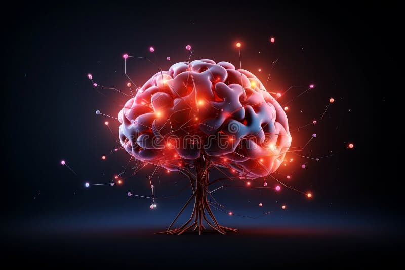 Low-poly Abstract Digital Representation of the Human Brain, Generative ...