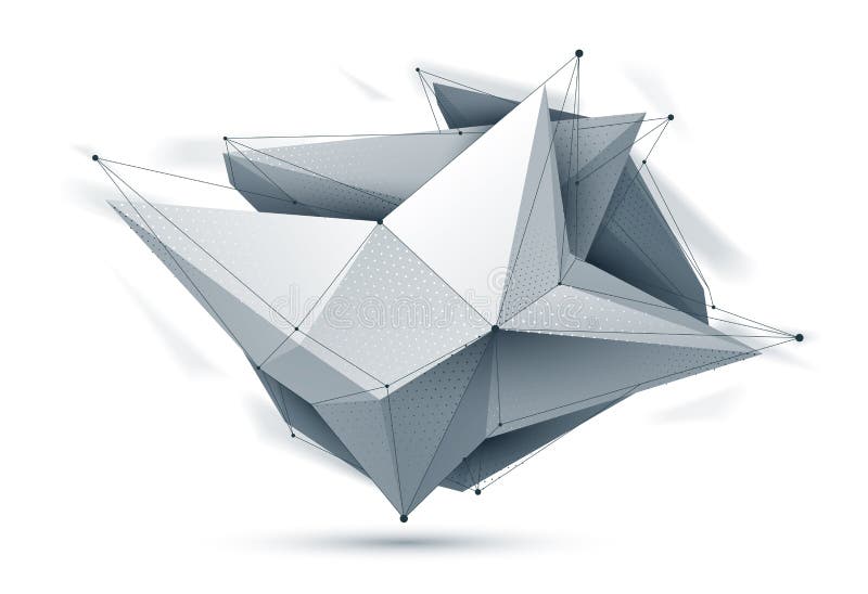 Low Poly Abstract Form Isolated on White, Vector Future Shape Design ...